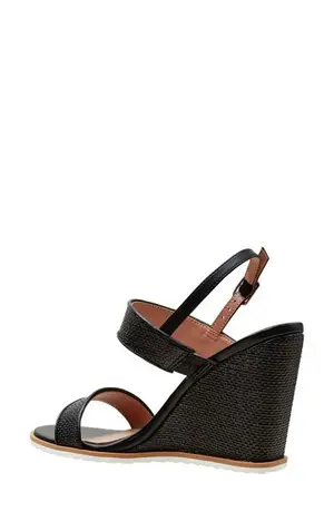 Linea Paolo Edith Wedge Sandal - Black Raffia