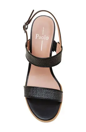 Linea Paolo Edith Wedge Sandal - Black Raffia