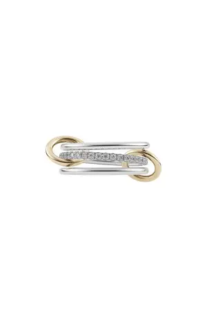 SPINELLI KILCOLLIN Spinelli Kilcollin Sonny SG Gris Diamond Linked Sterling & 18k Gold Ring Sg