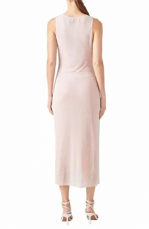 Endless Rose Embellished Rhinestone Mesh Midi Dress