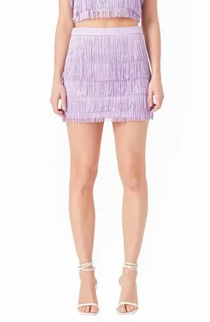 Endless Rose Tiered Fringe Mini Skirt