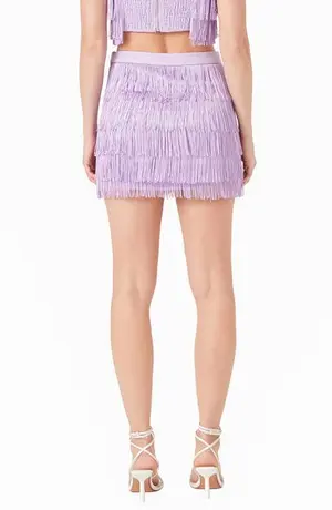 Endless Rose Tiered Fringe Mini Skirt