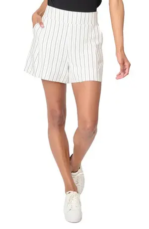 GIBSONLOOK Pinstriped Elastic Shorts