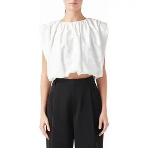 Endless Rose Foil Print Sleeveless Crop Top