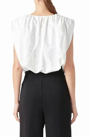 Endless Rose Foil Print Sleeveless Crop Top