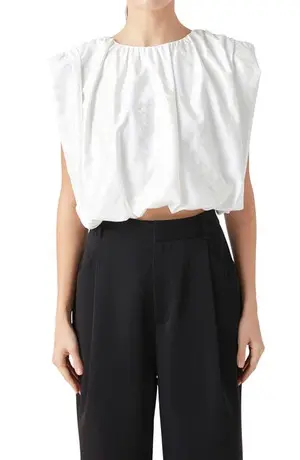 Endless Rose Foil Print Sleeveless Crop Top