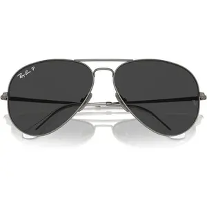 Ray-ban Ray-Ban 58mm Polarized Oversized Aviator Sunglasses Gunmetal