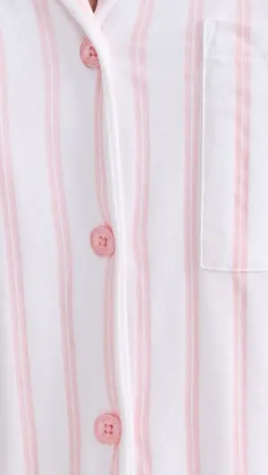 PETITE PLUME Luxe Pink Stripe Wide Leg Pajama Set
