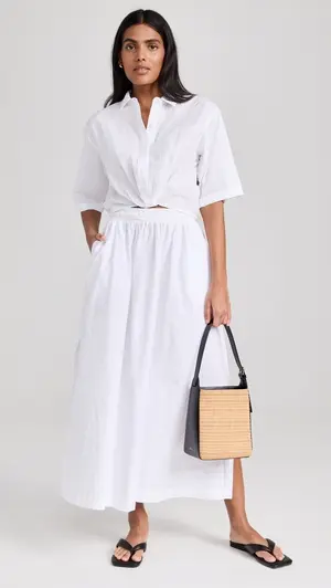 Stateside Fine Poplin Double Maxi Skirt