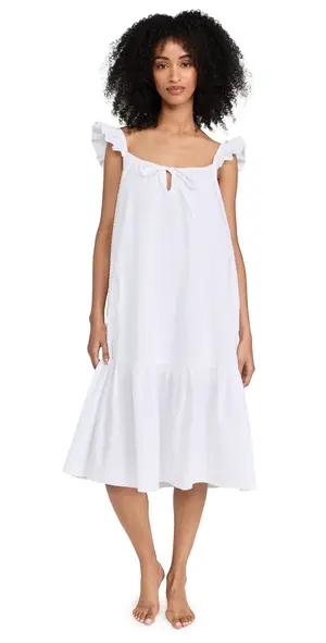 PETITE PLUME Swiss Dots Nightgown - White