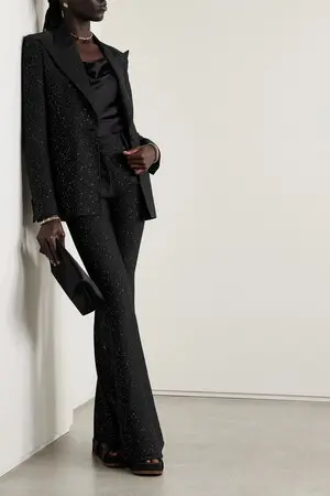 Gabriela Hearst Allanon Sequin-embellished Flared Pants - Black