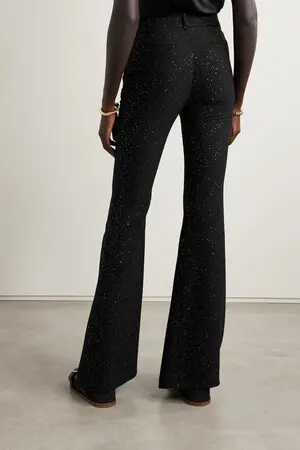Gabriela Hearst Allanon Sequin-embellished Flared Pants - Black