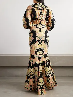 Etro Printed Stretch-cotton Poplin Maxi Dress - Multi