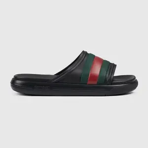 Gucci Web Rubber Slide Sandal