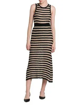 Kiton Striped Knit Silk Midi-skirt