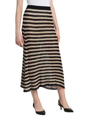 Kiton Striped Knit Silk Midi-skirt