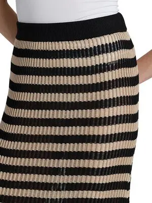 Kiton Striped Knit Silk Midi-skirt