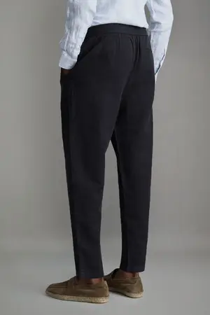REISS Pact Relaxed Cotton/linen Blend Trousers