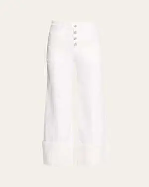 Cinq À Sept Cuffed Benji Cropped Flare Pants