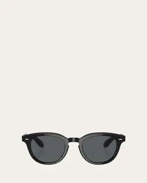 Oliver Spencer N.05 Sun Acetate Square Sunglasses - Black