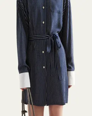 Prada Marocaine Striped Oversized Shirt - Blu Naturale