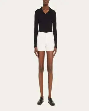 Alice + Olivia Cady Mid-rise Shorts - Off White