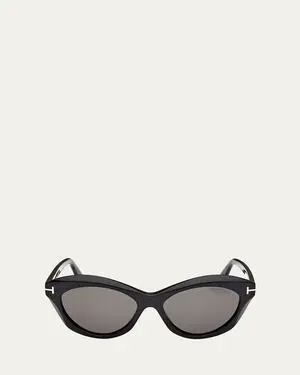 TOM FORD Toni Oval Sunglasses Black