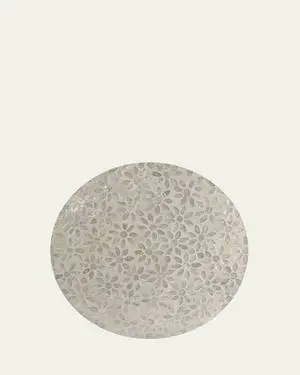 NOMI K Floral Shell Placemat, 15" Round - White
