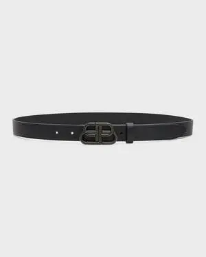 Balenciaga Balenciaga BB Thin Leather Belt 1000 Black