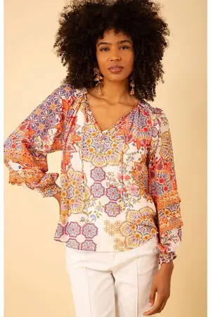 Hale Bob Lilith Voile Top - Neutral