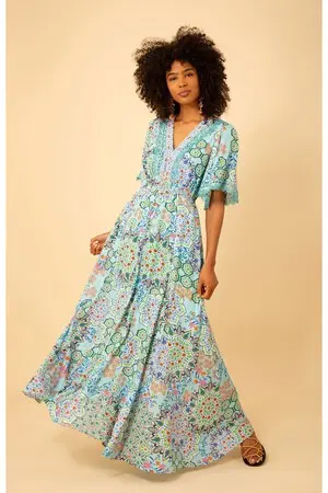 Hale Bob Hale Bob Charlee Maxi Dress - Blue