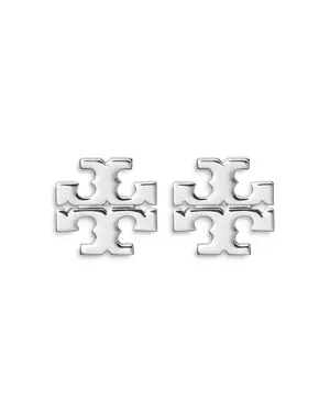 Tory Burch Kira T Monogram Stud Earrings - Silver