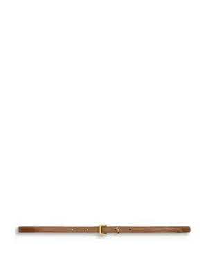 Saint Laurent Cassandre Extra-thin Belt In Smooth Leather - Ginger Bread