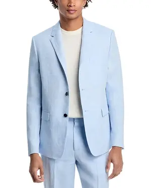 Theory Chambers Slim Fit Blazer In Suiting Linen Fog Blue