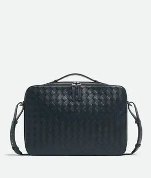 Bottega Veneta Getaway Slim Briefcase Shadow