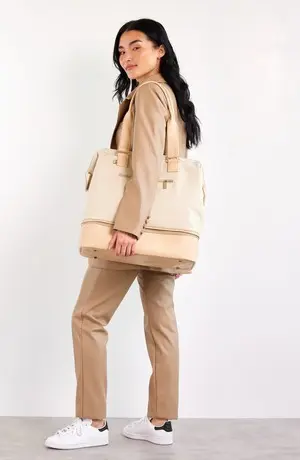 BEIS The Convertible Mini Weekend Travel Bag - Beige