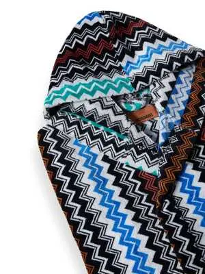 Missoni Chevron Cotton Terry Bathrobe - Blue