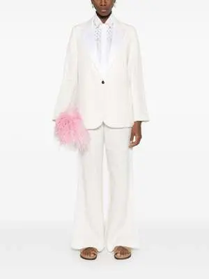 FORTE_FORTE Single-breasted Linen Blazer