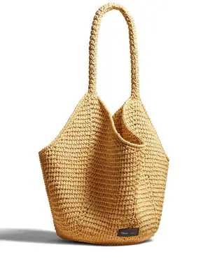 Khaite Medium Lotus Raffia Tote Bag - Neutrals