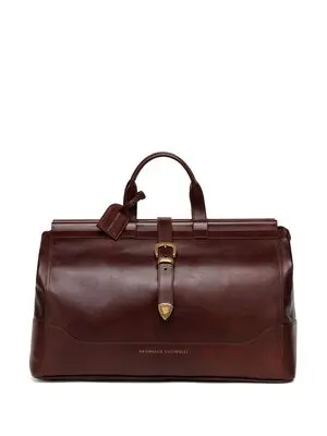 Brunello Cucinelli Logo-stamp Leather Holdall