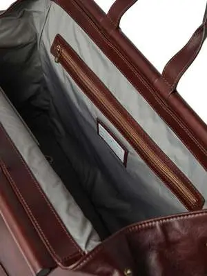 Brunello Cucinelli Logo-stamp Leather Holdall