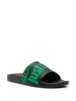 Just Cavalli Logo-embossed Slides - Black