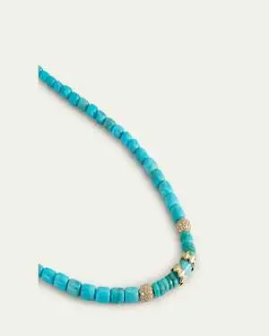 SYDNEY EVAN Turquoise And Diamond Necklace