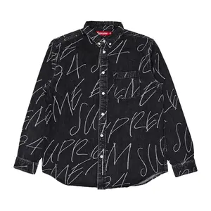 Supreme Handwriting Jacquard Denim Shirt 'washed - Black