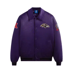 Kith For The Nfl: Ravens Satin Bomber Jacket - Purple