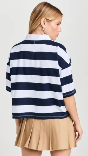Stateside Rugby Stripe Short Sleeve Boxy Polo