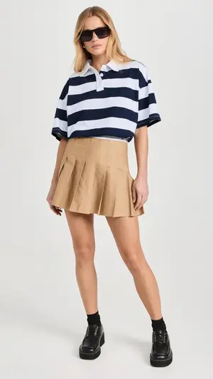 Stateside Rugby Stripe Short Sleeve Boxy Polo
