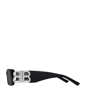 Balenciaga Dynasty Rectangle Sunglasses - Black
