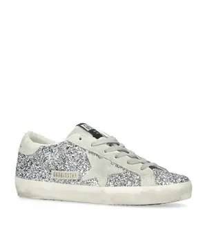 GOLDEN GOOSE Glitter Super-star Sneakers - Silver