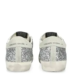 GOLDEN GOOSE Glitter Super-star Sneakers - Silver